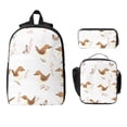 3pcs Casual Daypack 17 Inch Backpack Set Bookbag+Pencil Case+Lunch Bag ...