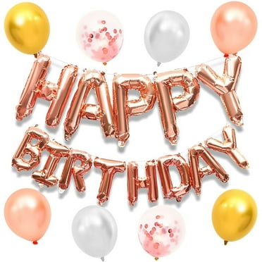 Foil "HAPPY BIRTHDAY" Letter Balloon Banner, Silver, 14ft - Walmart.com