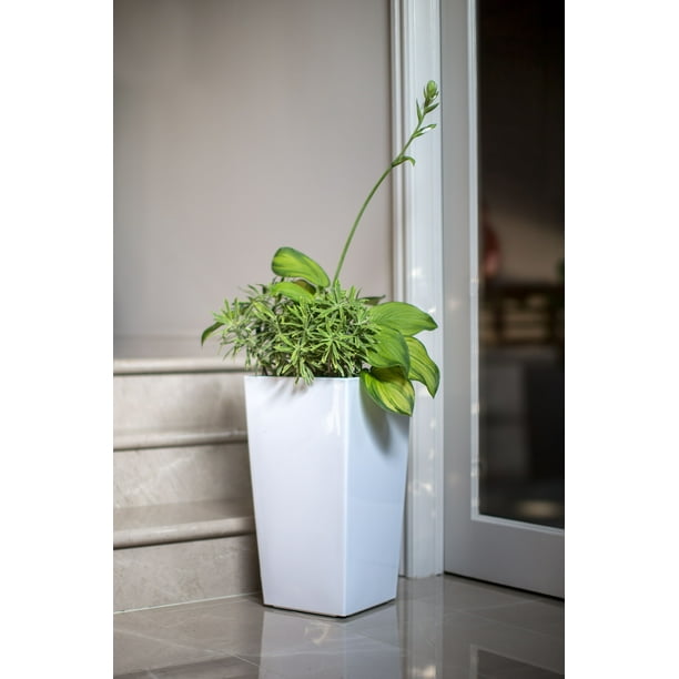 White Square Planter