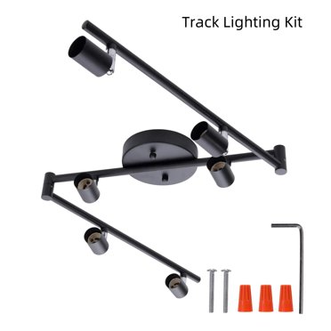 Pro Track Mini S-Wave 6-Head LED Ceiling Track Light Fixture Kit Spot ...