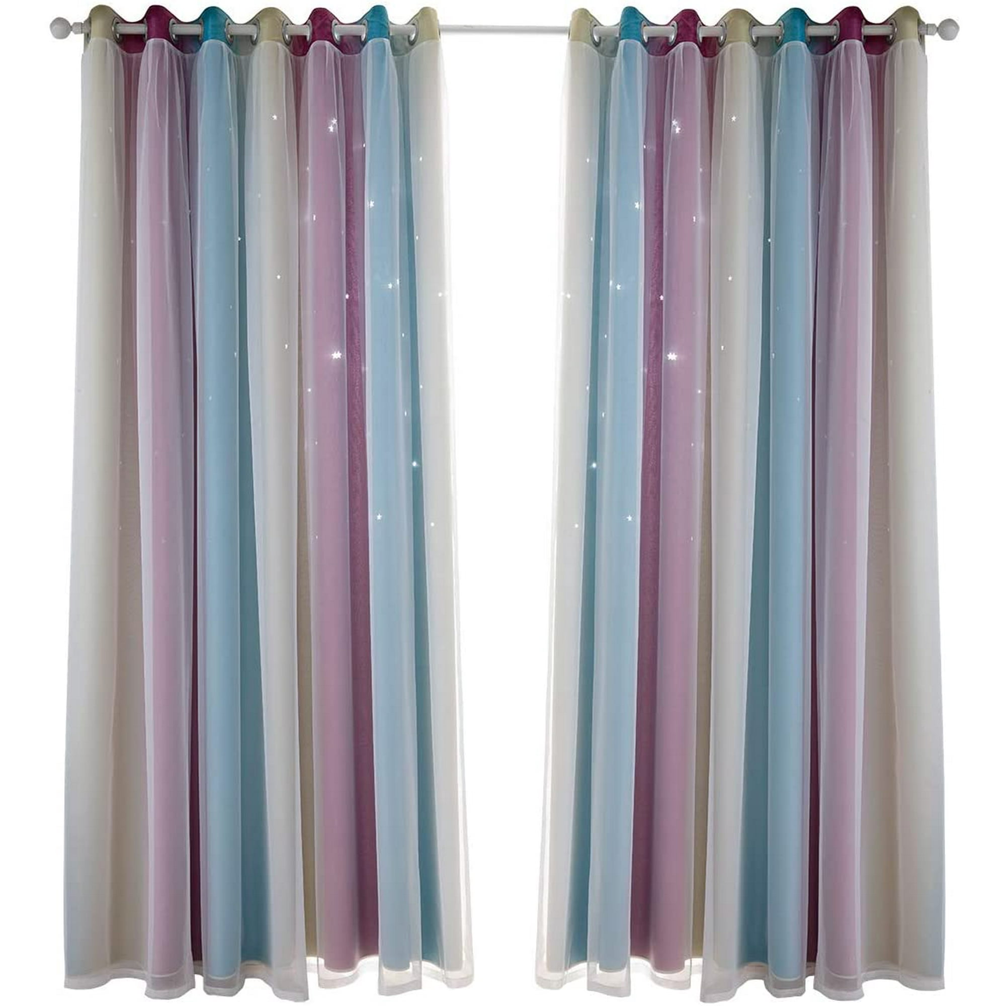 Click here for Eseeaier Double Hollow Star Curtains Double Layer... prices