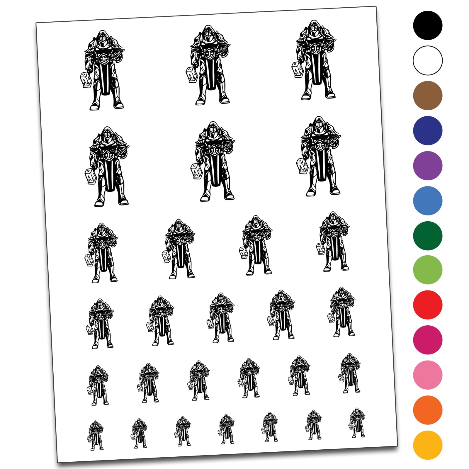 RPG Class Paladin Knight Holy Warrior Water Resistant Temporary Tattoo ...
