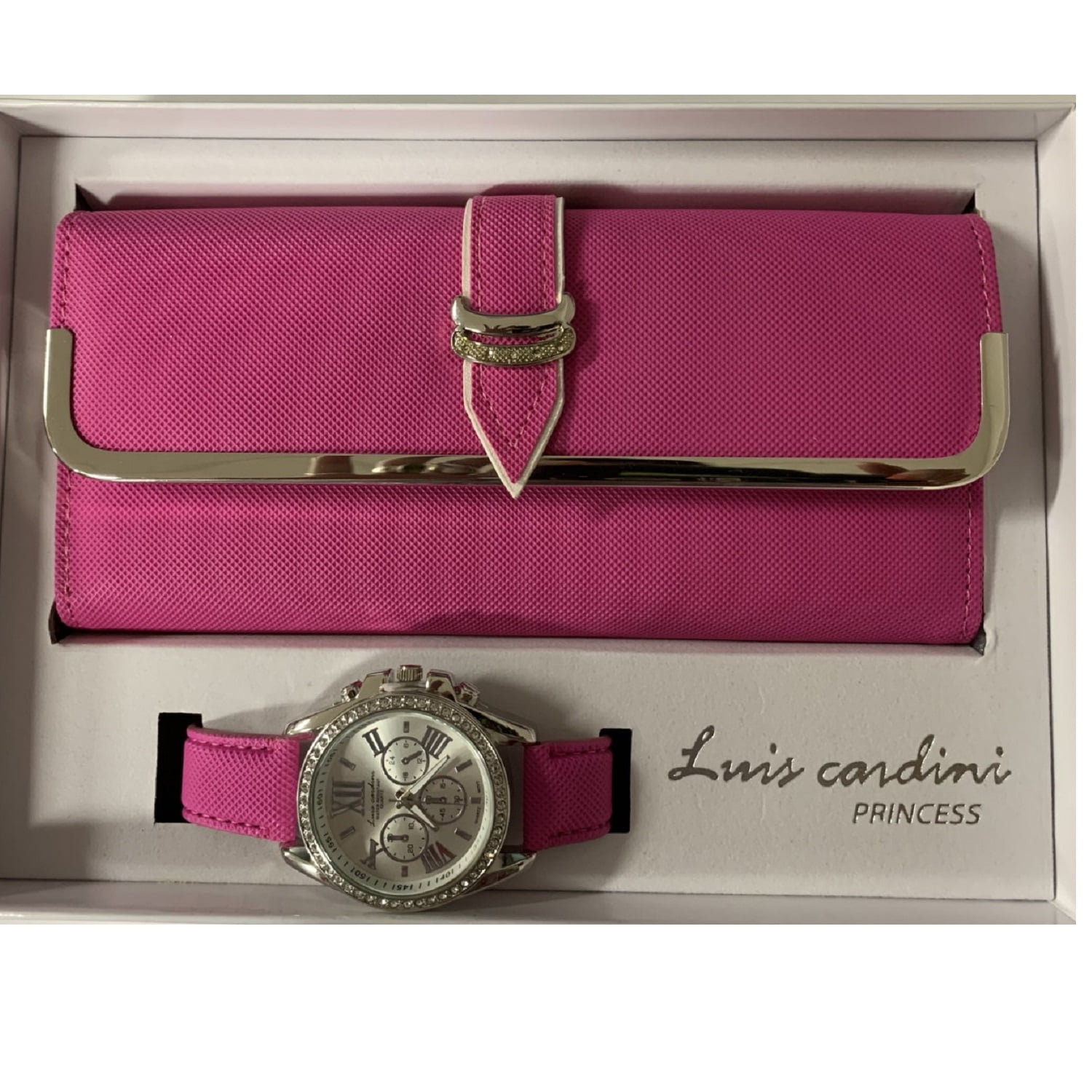 Luis Cardini Princess Hot Pink Wallet Set with Watch - Walmart.com