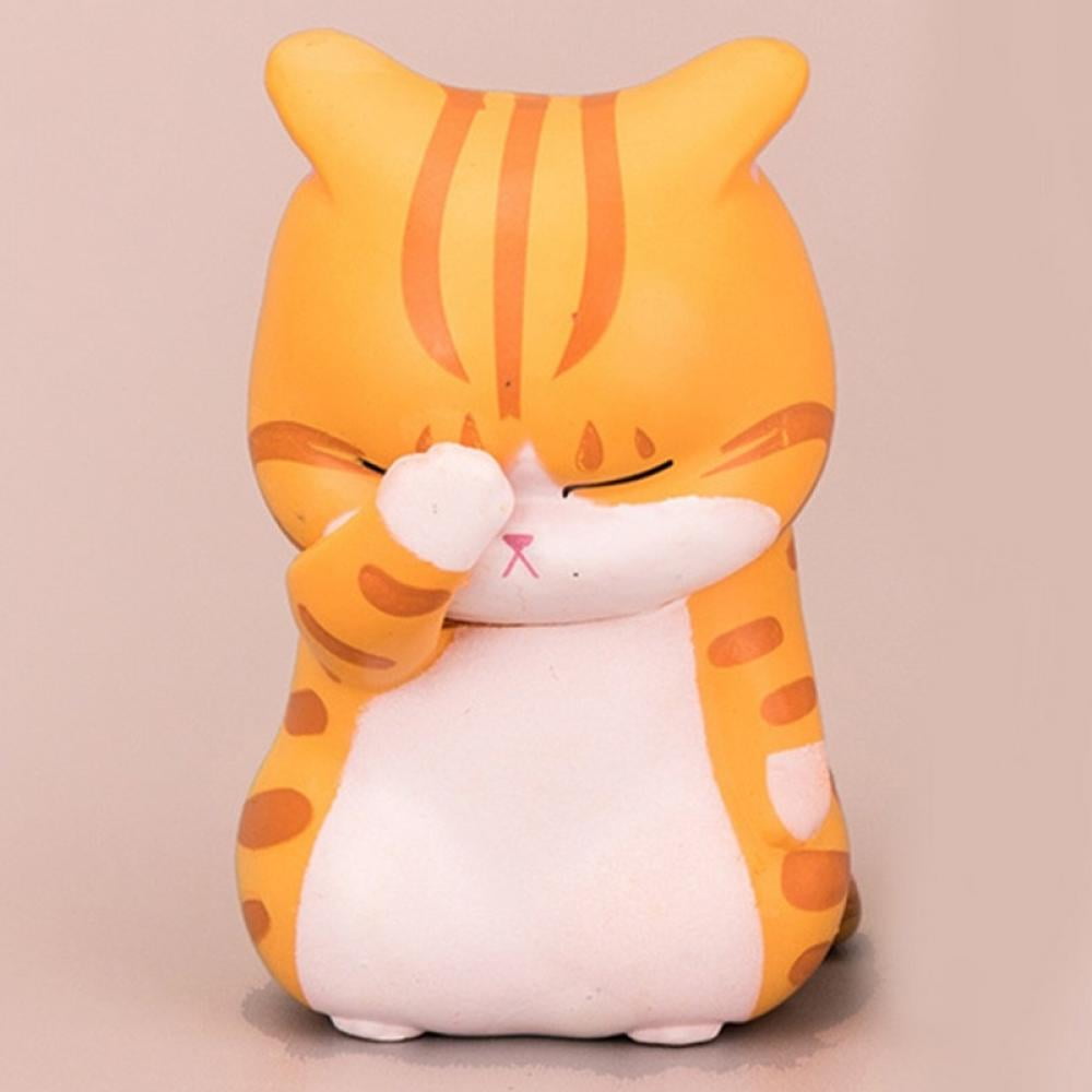Cartoon Cute Anime Surrounding 3 Face-Covered Kittens Hands Office Toys ...