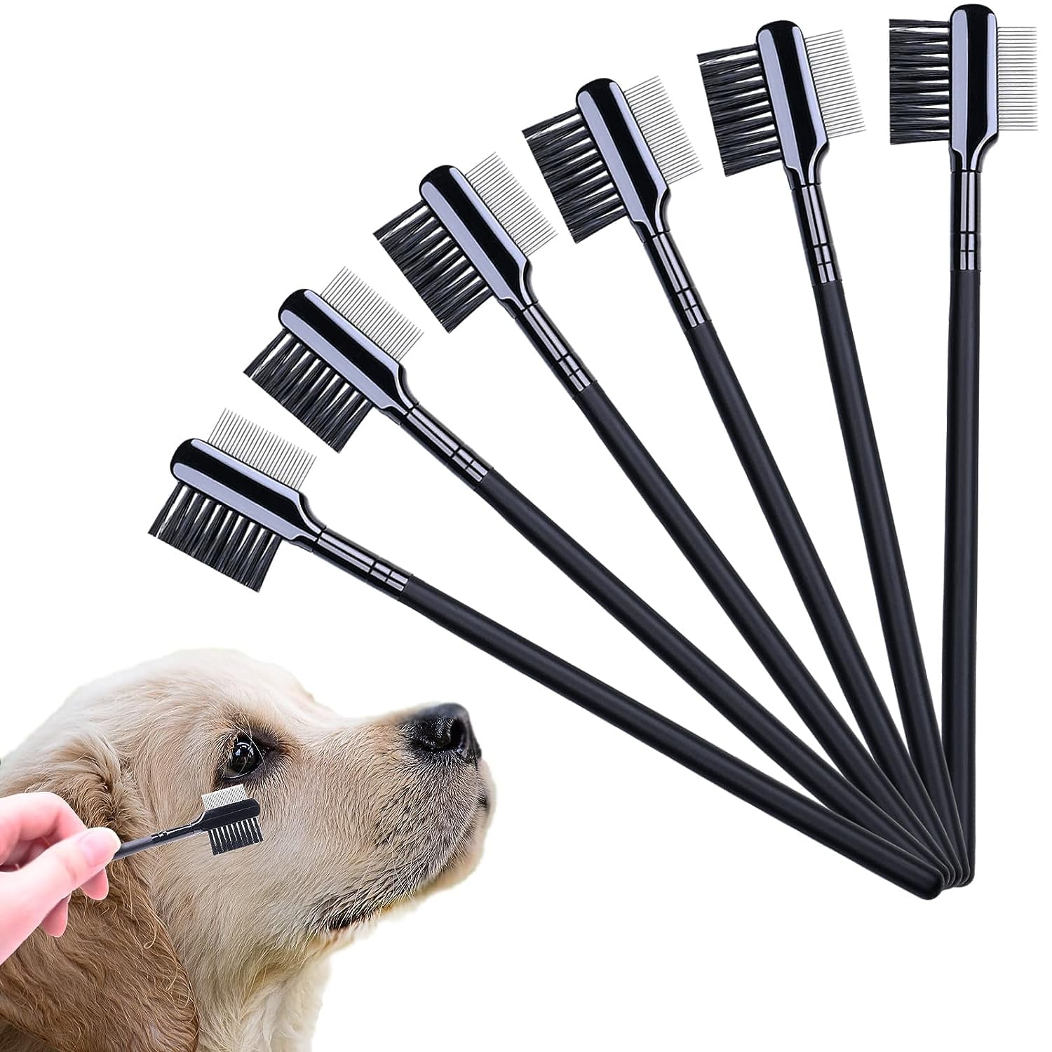 6 Pcs Double-Side Tear Stain Remover Comb Dog Eye Comb Flea Comb ...