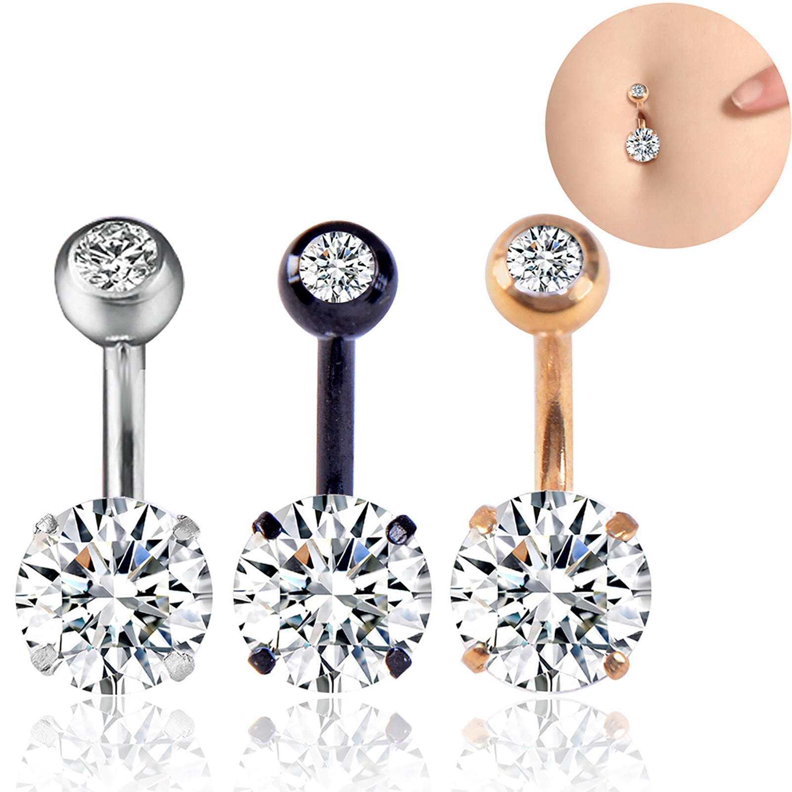 Naierhg Navel Ring Cute Comfortable Smooth Surface Navel Body Jewelry ...