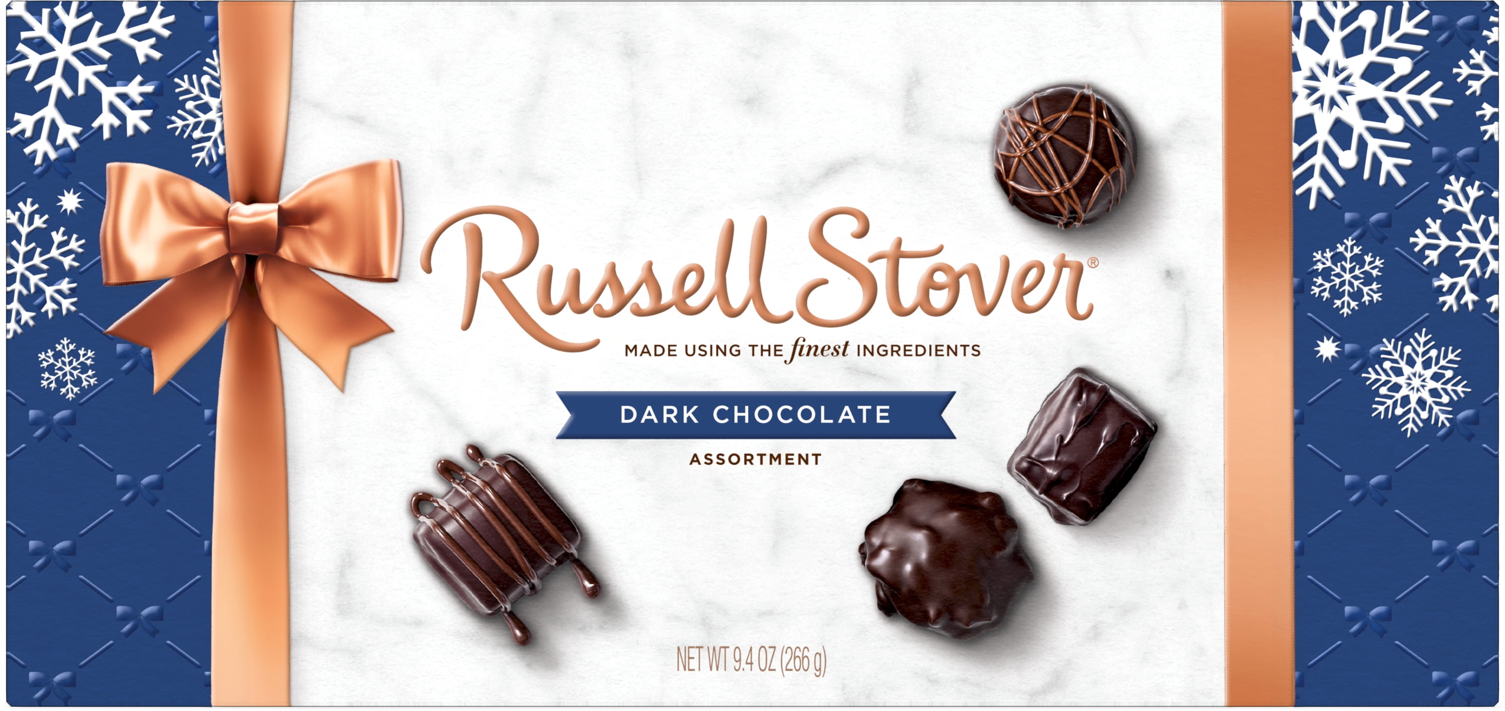Russell Stover Holiday Assorted Dark Chocolate Gift Box, 9.4 oz. (16 ...