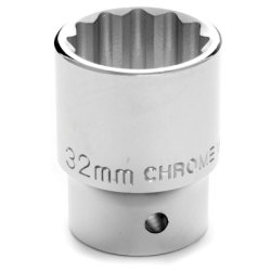 Chrome Socket, 3/4 Drive, 32mm, 12 Point, Shallow - Walmart.com ...
