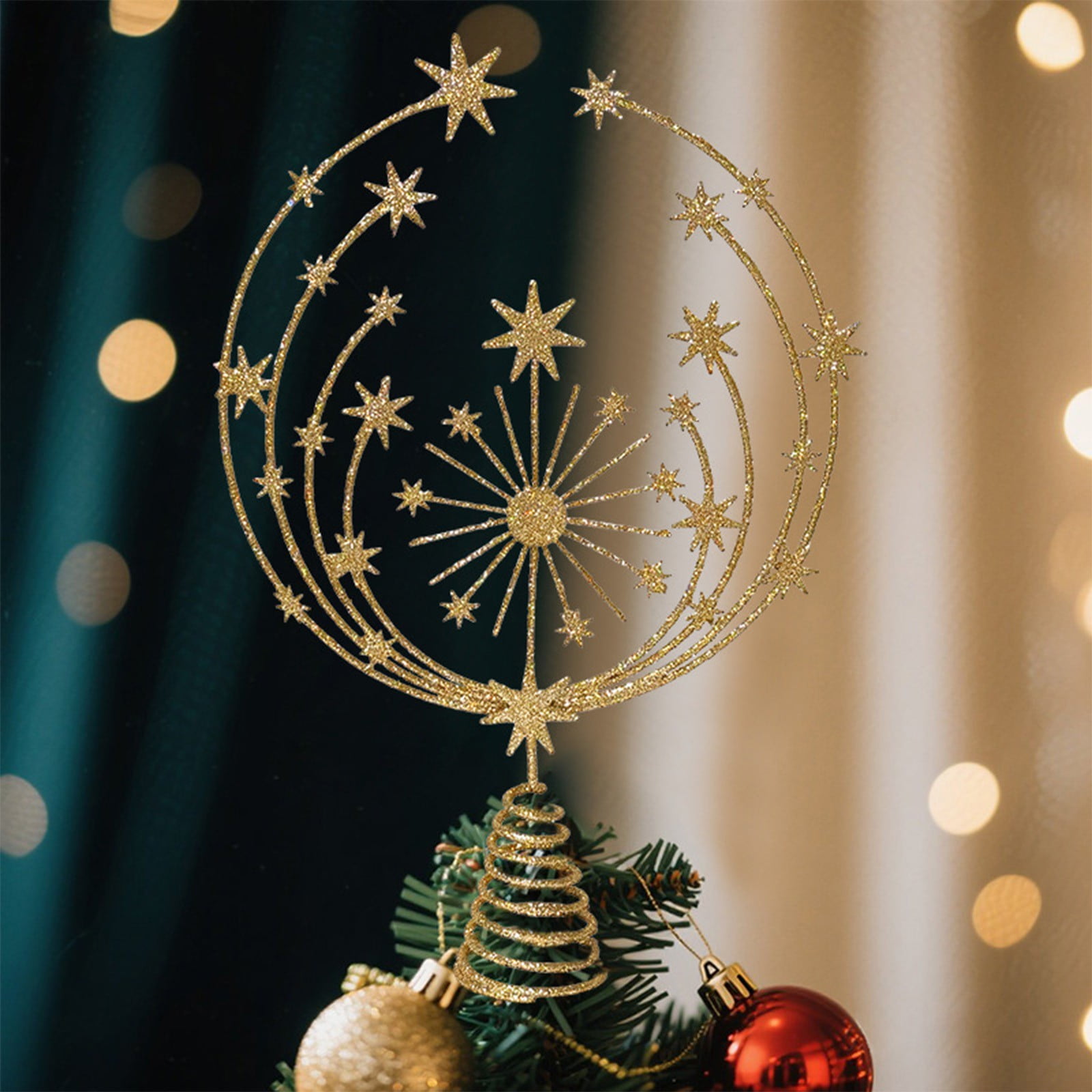 Click here for Vaidha Golden Christmas Tree Topper Star Snowflake... prices