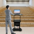Portable Height Adjustable Podium Stand Rolling Lectern Desk with ...