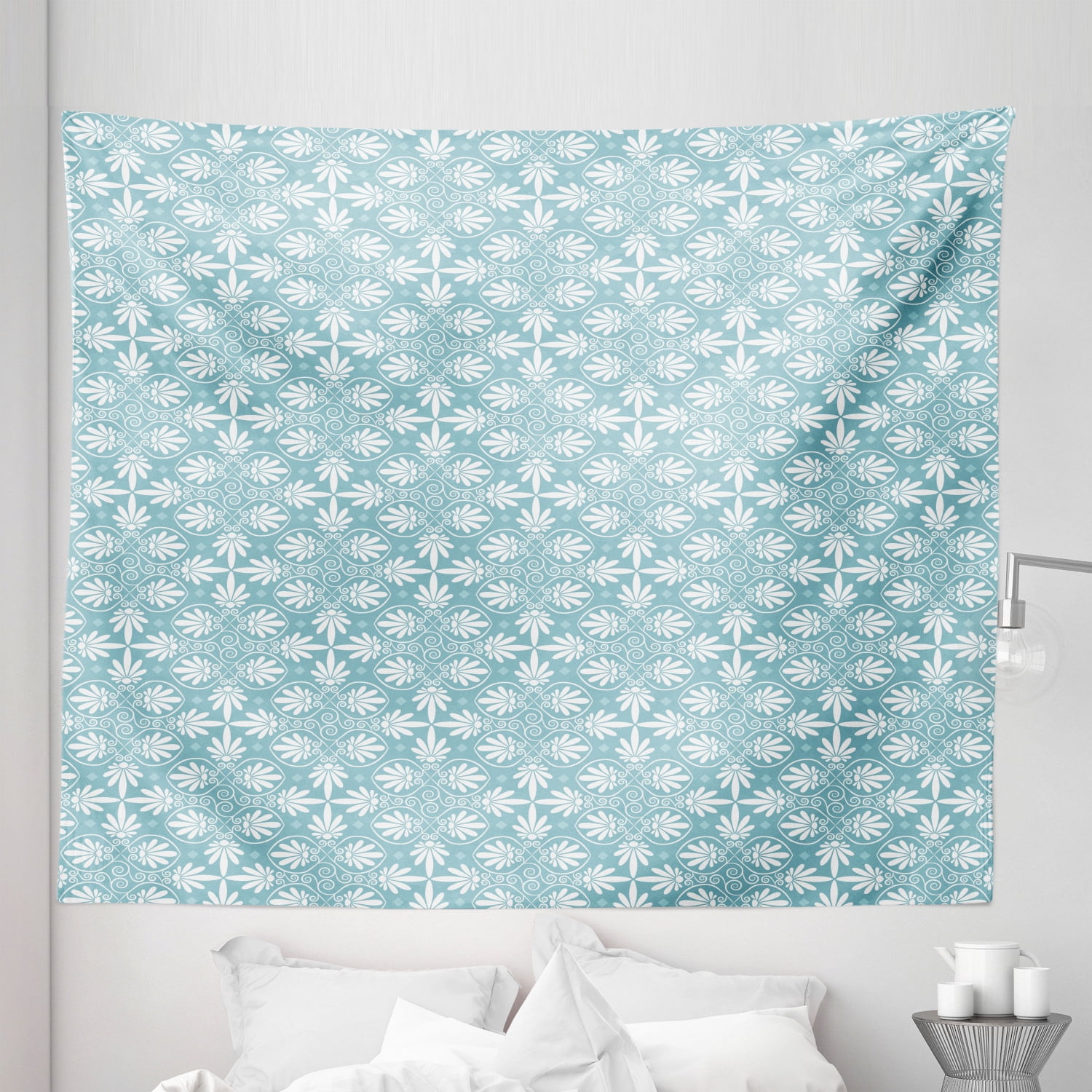 Classic Tapestry, Pattern of Greek Inspired Floral Damask with Swirls ...