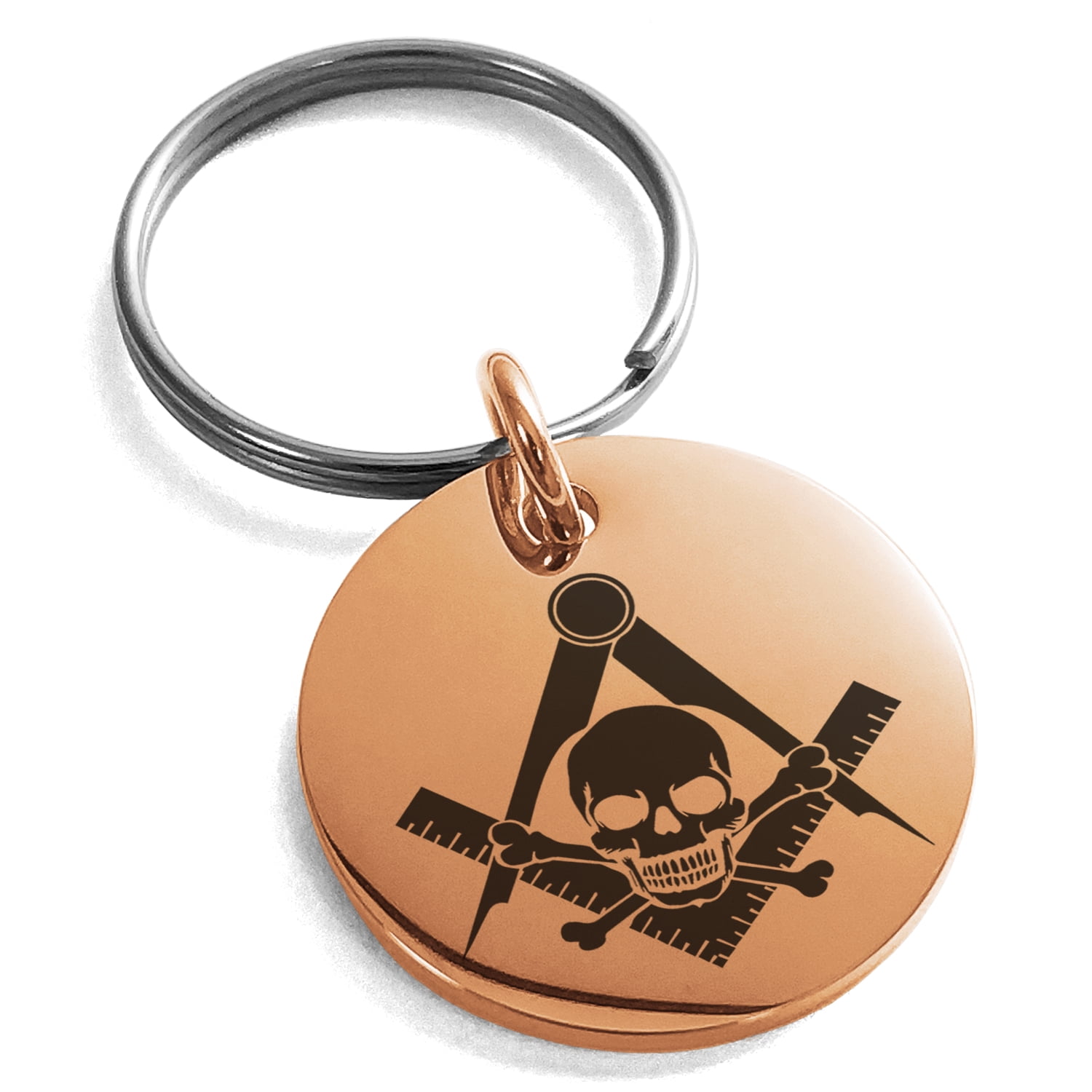 Stainless Steel Freemasons Masonic Skull & Crossbones Engraved Small ...