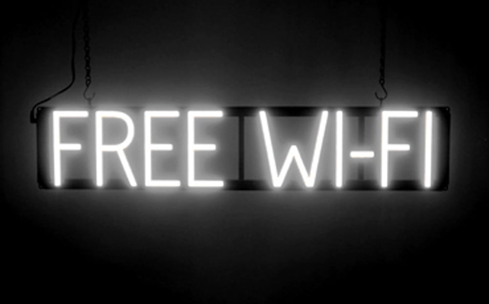 SpellBrite FREE WI-FI LED Sign for Business. 30.7" x 6.3" White FREE WI ...