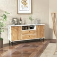Costway Buffet Sideboard Versatile TV Stand with Sliding Tambour Doors ...