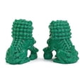 Smiling JuJu Elegant Green Foo Dog Guardian Lion Statue Pair 3 Inch ...