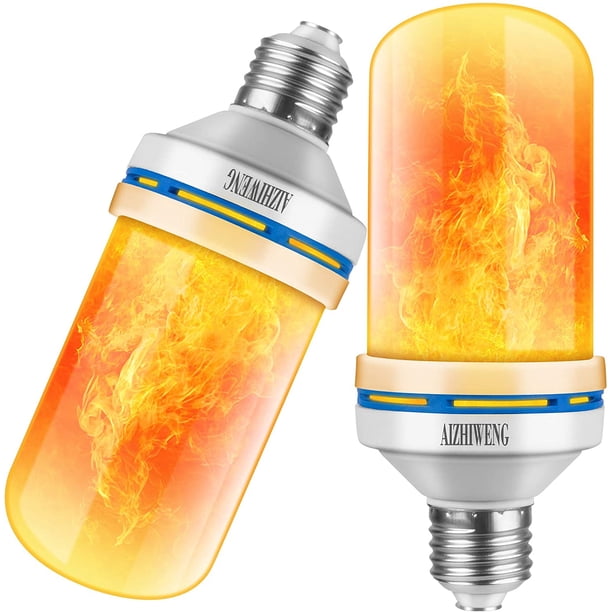 HSHDLDF Flame Light Bulb (2 Pack) | LED Flame Effect Light Bulbs with ...