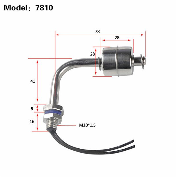 90 Degree Elbow Stainless Steel 304 Float Switch Liquid Water Level ...