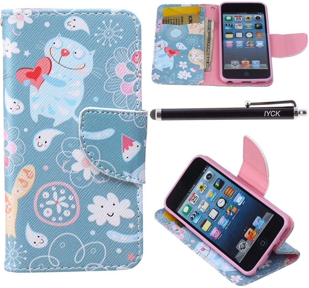 iPod Touch 5 Case, i Touch 6 Case Wallet, iYCK Premium PU Leather Flip ...