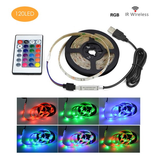 facefd USB Cable Light Bar RGB LED Strip Light Flexible Bar with Remote ...
