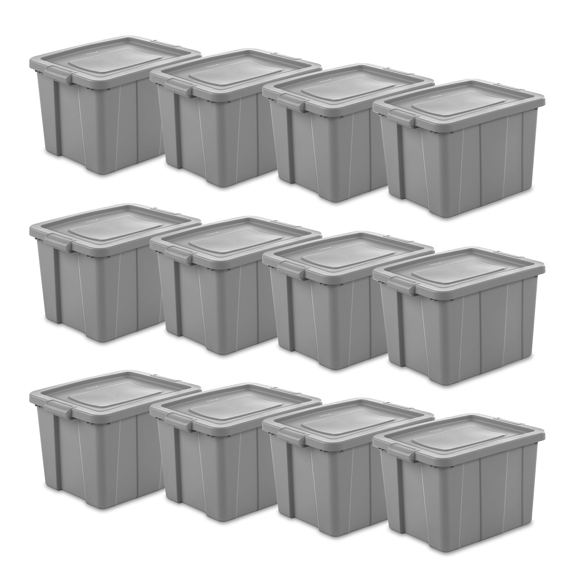 Sterilite Tuff1 18 Gallon Plastic Storage Tote Container Bin w/ Lid, 12 ...