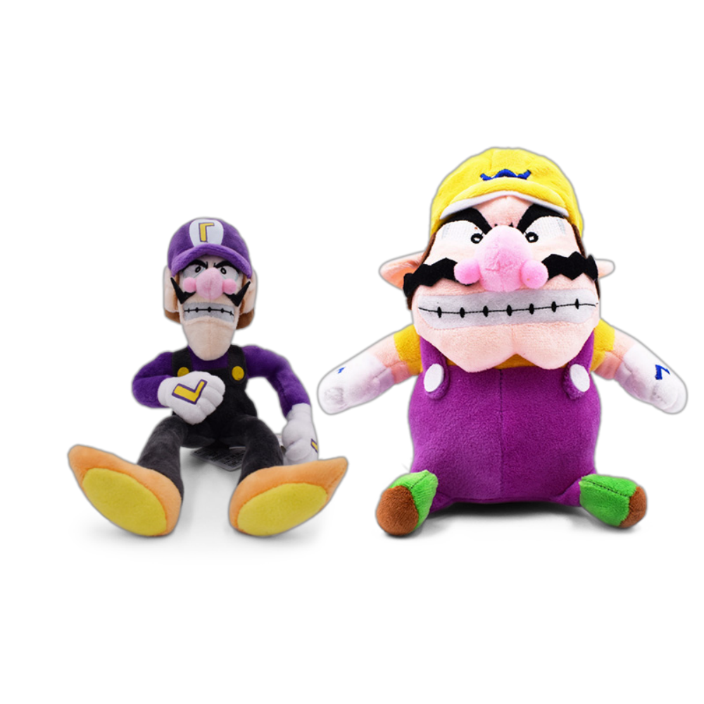 Paiuan 2pcs Super Mario Plush Toy Set Wario Waluigi All Star Collection