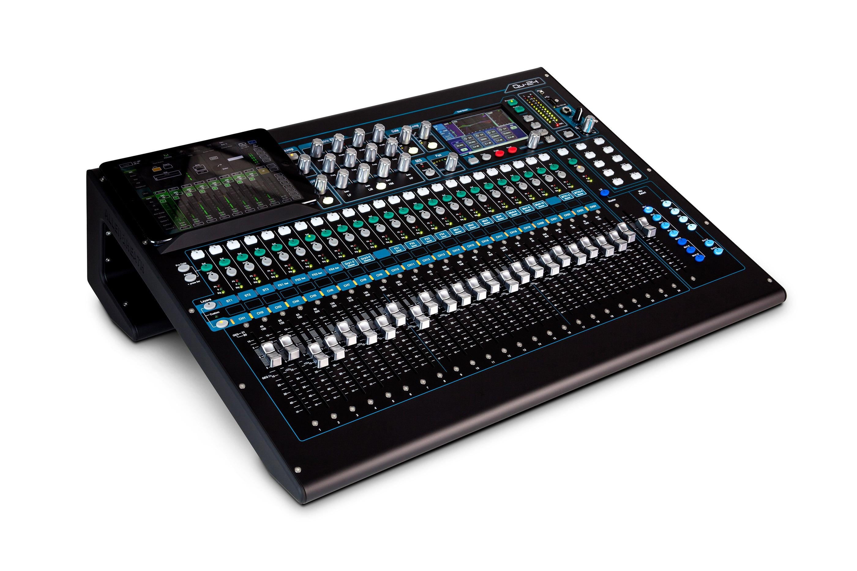 Allen & Heath Qu-24 Rackmountable 24-Channel Digital Mixer, Chrome ...