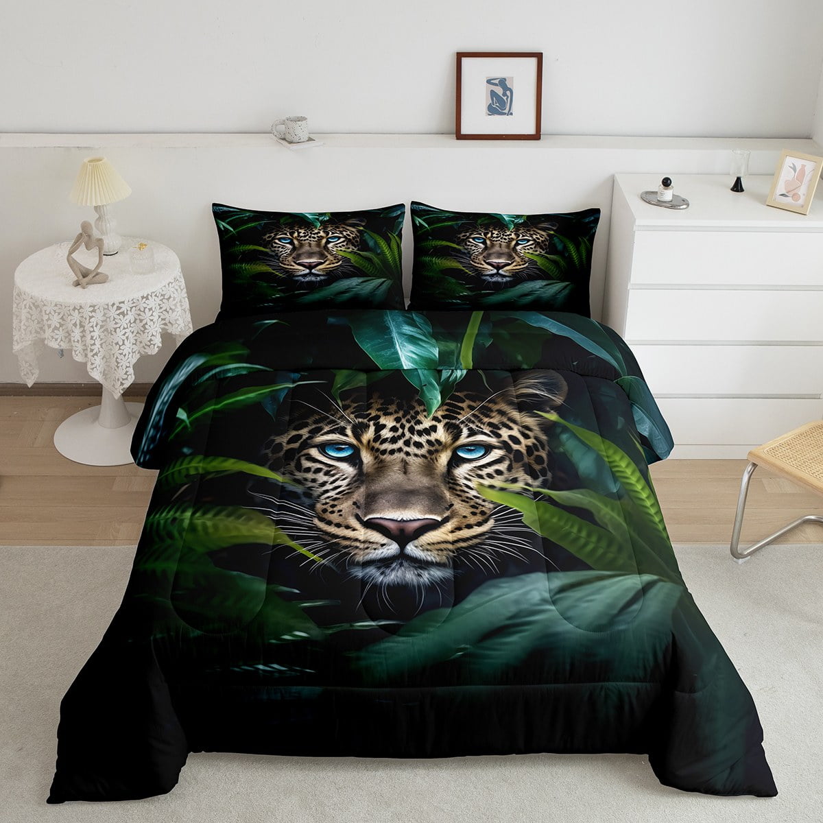 Twin Bedding Sets with 1 Pillowcase, Cheetah Comforter Set Wild Lion ...