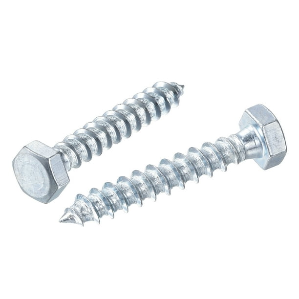 Uxcell M8 x 60mm Carbon Steel Zinc Plated Hex Lag Screws for Wood 25 ...