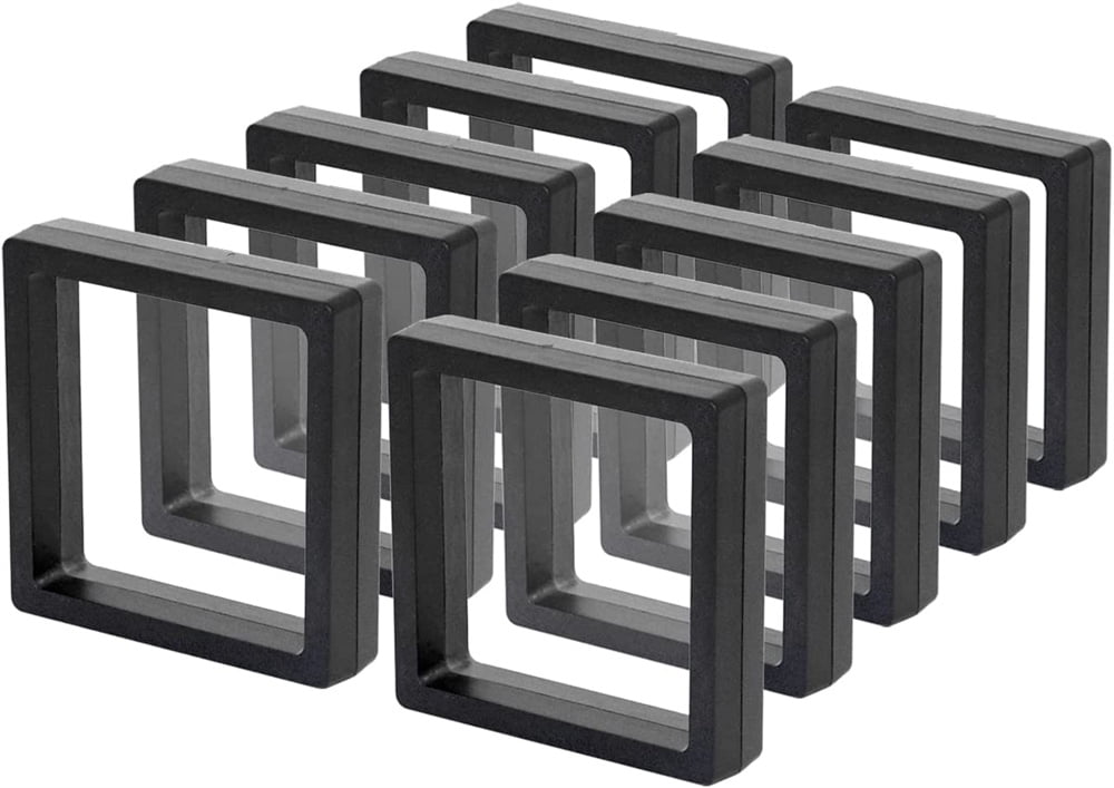 NOGIS Floating Frame Display Stand, Set of 10 Transparent 3D PE ...