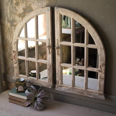 Extra Large Farmhouse Window Pane Mirror- 46"X36"- Rustic Barn wood ...