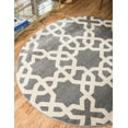 Unique Loom Trellis Round Geometric Modern Area Rugs, Gray - Walmart.com