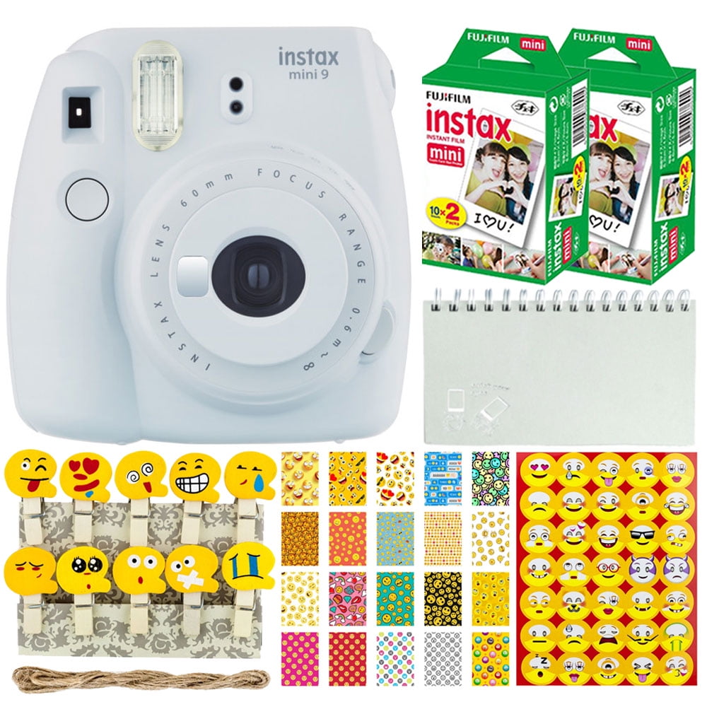 Fujifilm Instax Mini 9 Instant Camera (Smokey White) + Fujifilm Instax ...