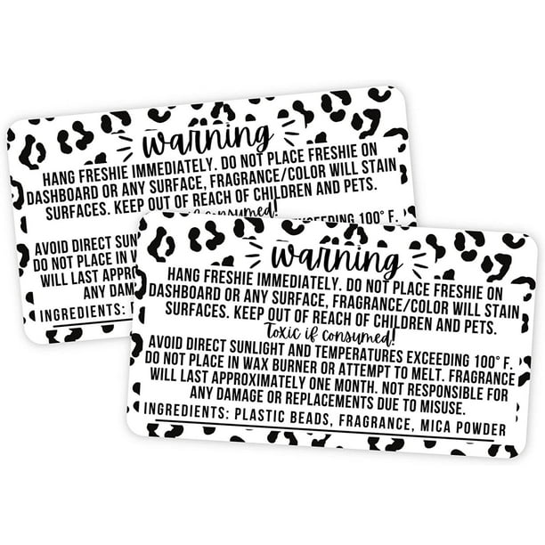 Freshie Warning Label Stickers 350 Pack Sticker Size 2.25" inches L x 1 ...