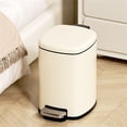 Stainless Steel Step Trash Can, Round Metal Garbage Bin with Foot Pedal ...