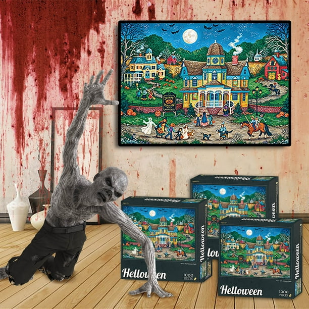 SMihono Halloween Puzzles 1000 Piece Pumpkin Ghost Witch Terror Puzzle ...