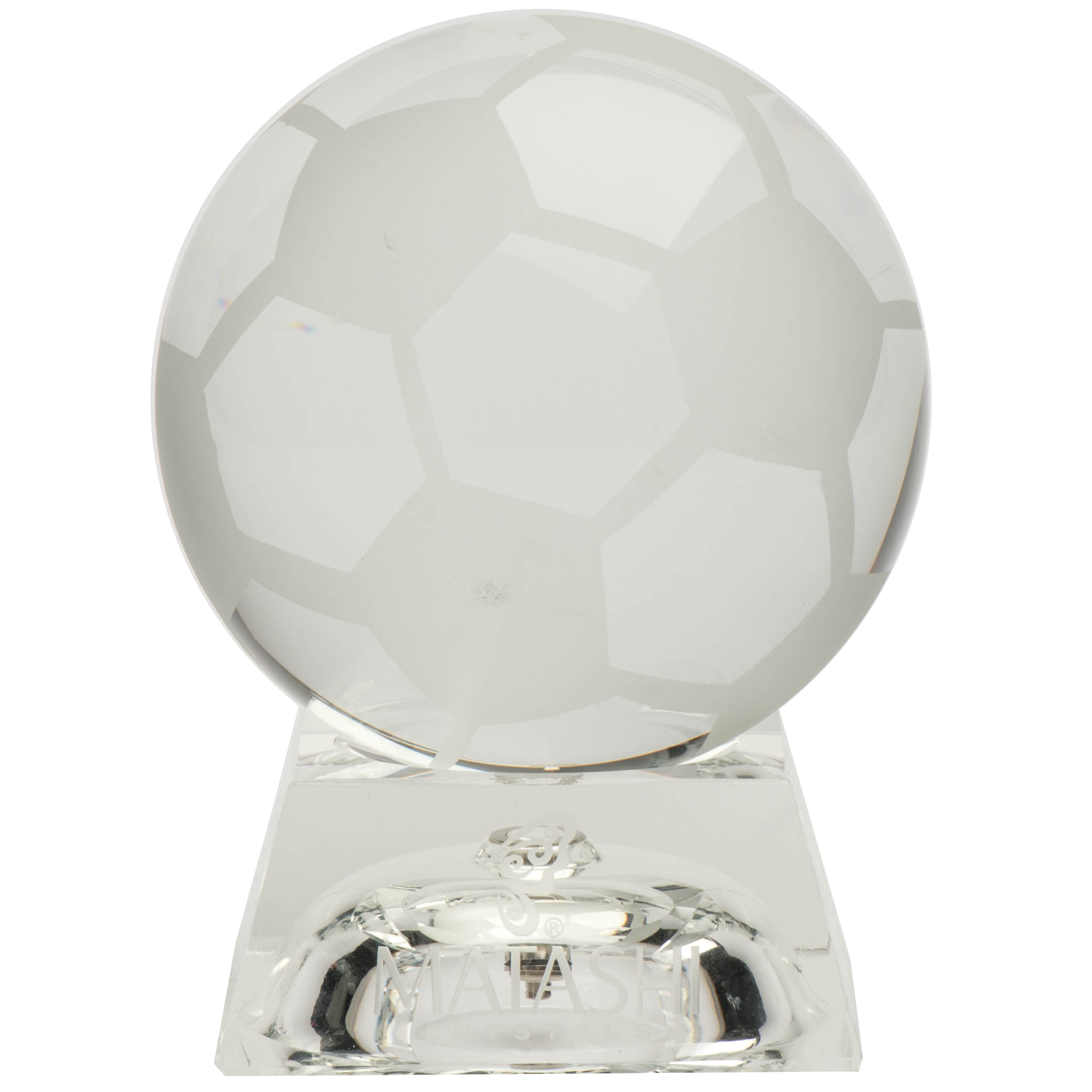 Matashi Crystal Paperweight with Etched Soccer Ball Ornament with ...
