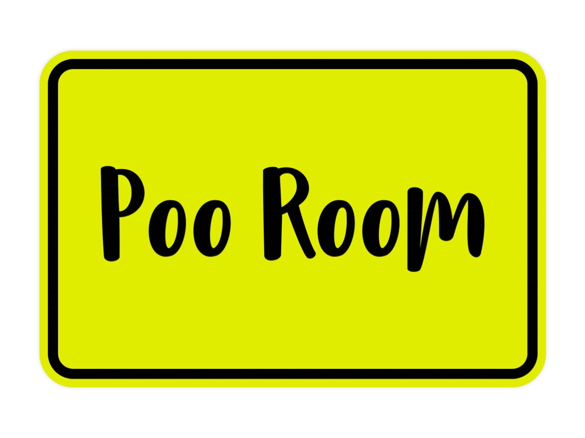 Classic Framed Poo Room Sign (Yellow / Black) - Medium - Walmart.com