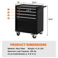Aukfa Tool Chest, 24.5 in Steel Rolling Tool Box & Cabinet On Wheels ...