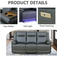PonLiving Power Leather Recliner Sofa with LED Lights,with USB Port ...