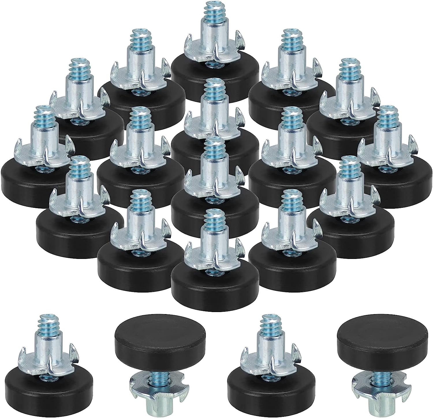 25 Pcs Furniture Levelers, Trianu 1/4"-18 Levelers with T-Nut, Leg ...