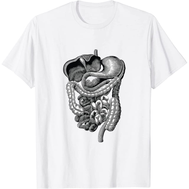 Human Internal Organs Liver Intestine Stomach Body Anatomy T-Shirt ...