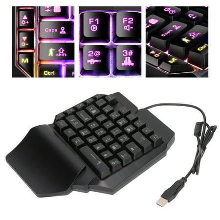 39 Keys One Handed Keyboard, Luminous USB Mechanical Keyboard Ergonomic ...