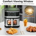 Air Fryer Oven Stainless Steel, XL 8.5QT Large Airfryer with View ...
