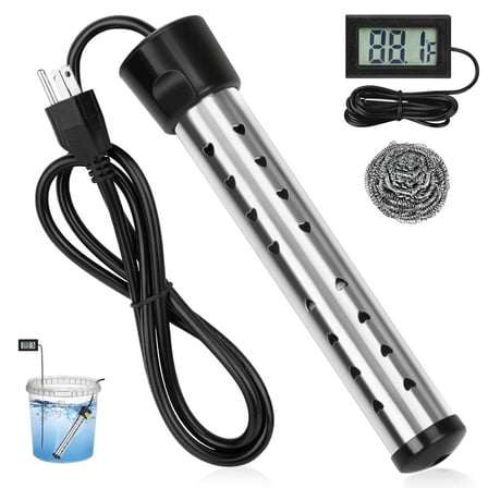 Cadrim Immersion Water Heater, 1500W Portable Submersible, Stainless ...
