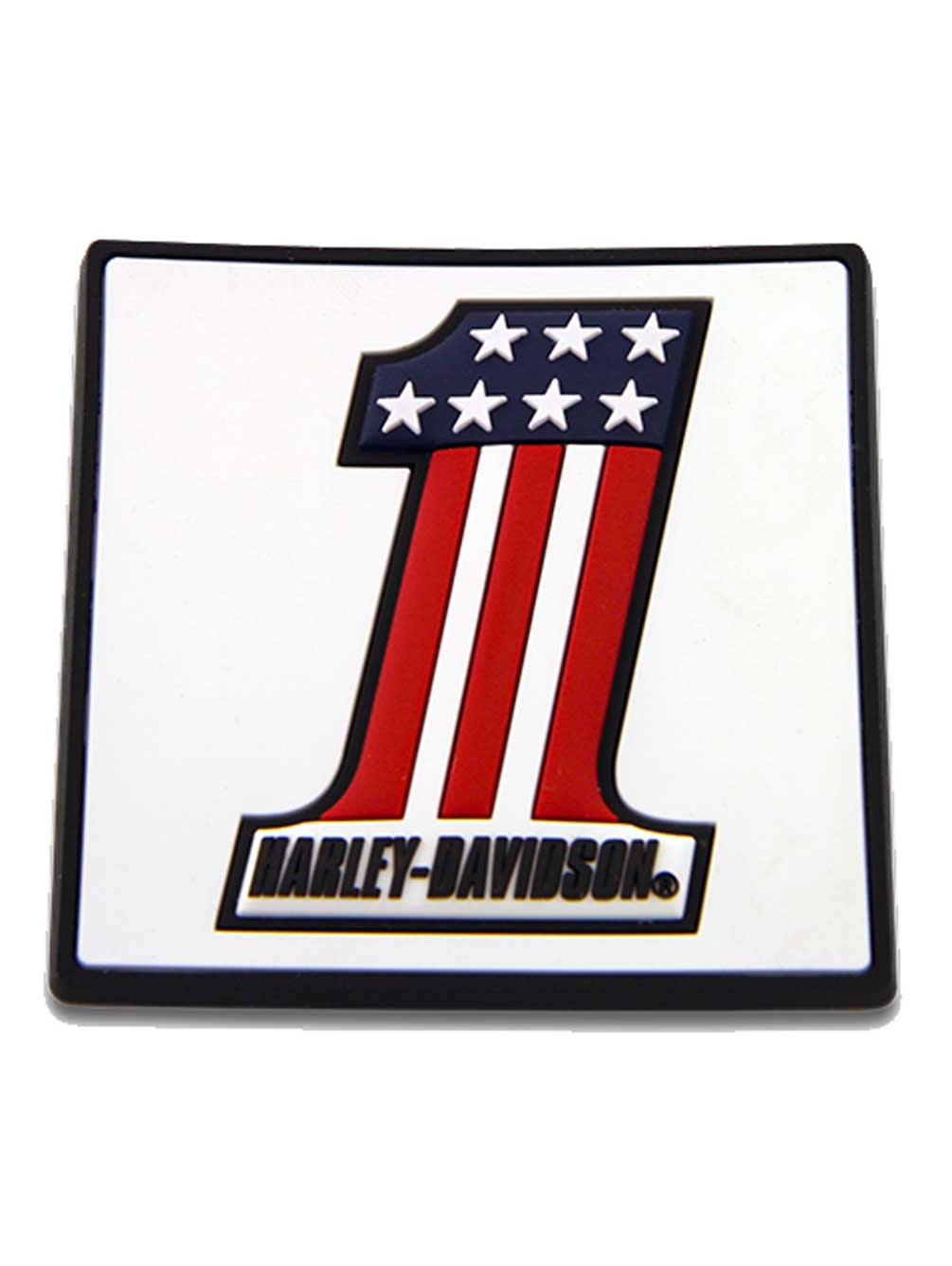 Harley-Davidson Number One RWB Logo Mile-Tile Rubber Square Magnet ...