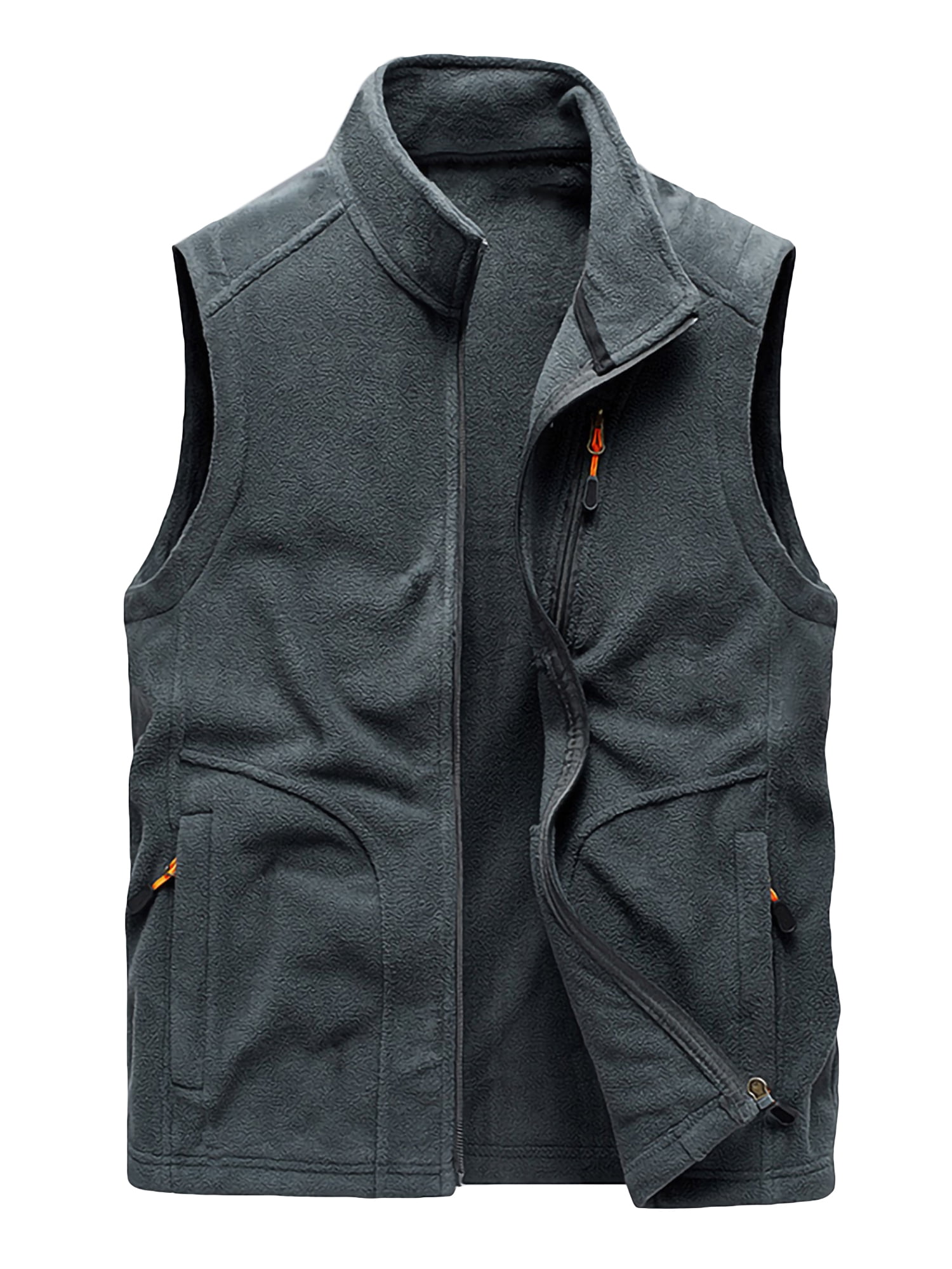 Frontwalk Mens Regular Fit Sleeveless Jacket Stand Collar Casual ...
