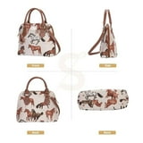 Signare Tapestry Running Horse Brown and Beige Convertible Top Handle ...
