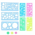 7pcs Geometric Drawings Templates Reusable PVC Drafting Stencils ...