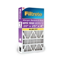 Filtrete 16x25x4 AC Furnace Air Filter, MPR 1550 MERV 12, Ultra Allergen Reduction, 1 Pack ...