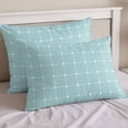 Blue Checkered Duvet Cover Set Twin Size, Modern Minimalist Geometric ...